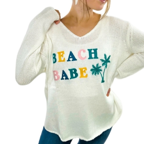Simply Southern | Sweaters | Simply Southern White Long Sleeve Beach ...